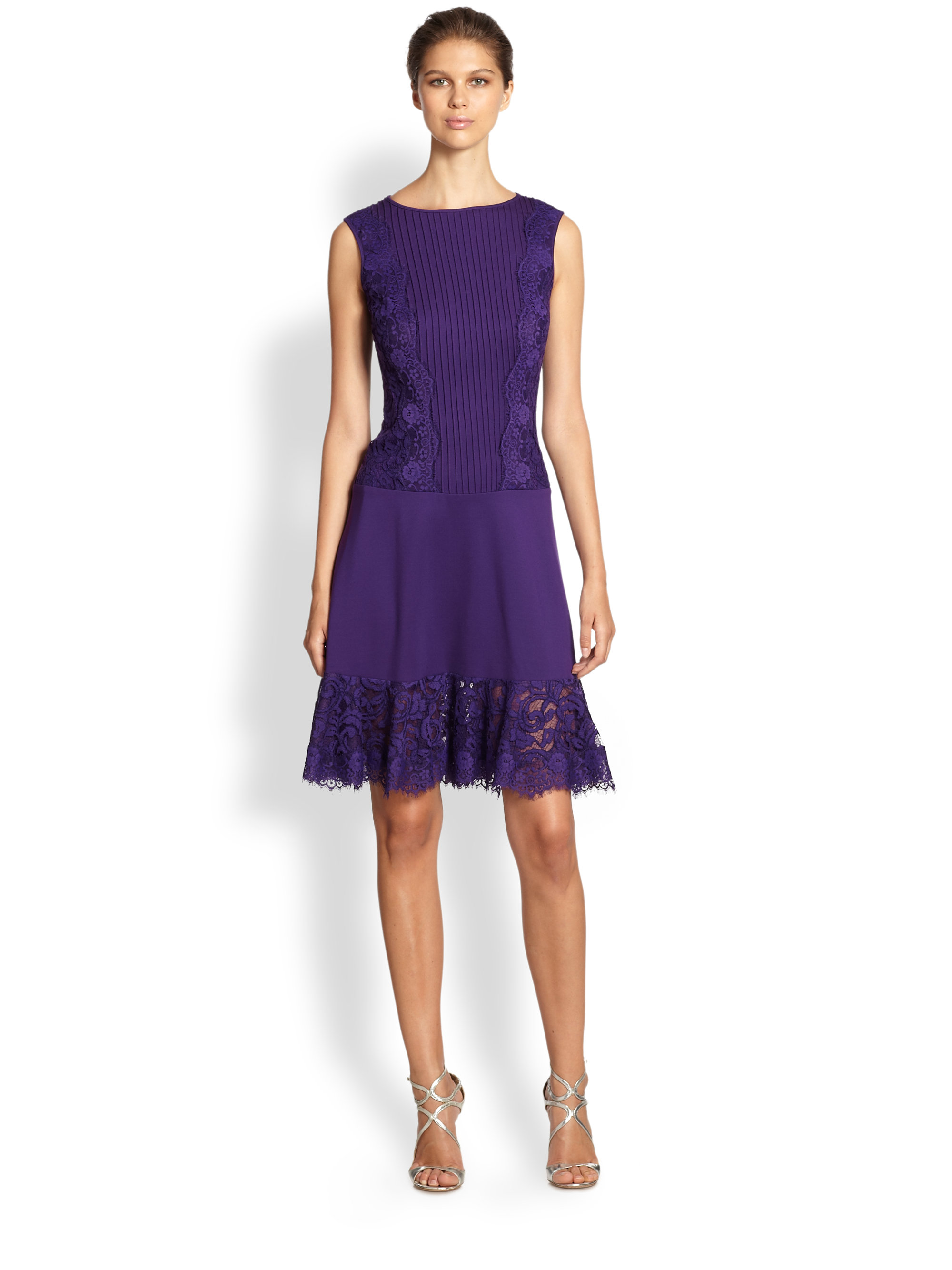 Lyst - Tadashi Shoji Sleeveless Flare Dress in Purple Lyst - Tadashi Shoji Sleeveless Flare Dress in Purple