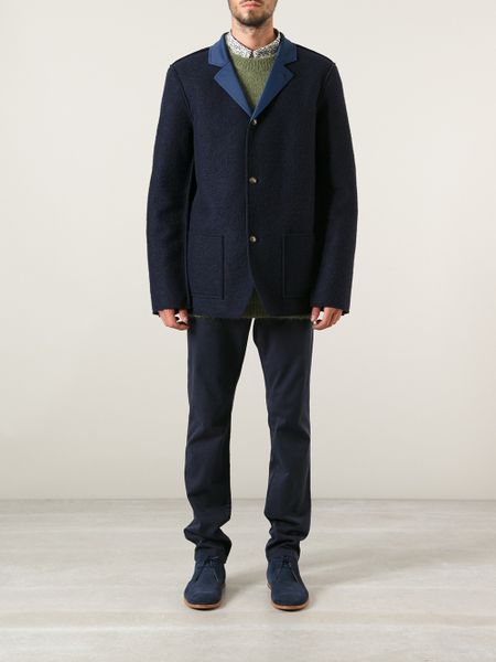 Msgm Neoprene Lined Jacket in Blue for Men | Lyst