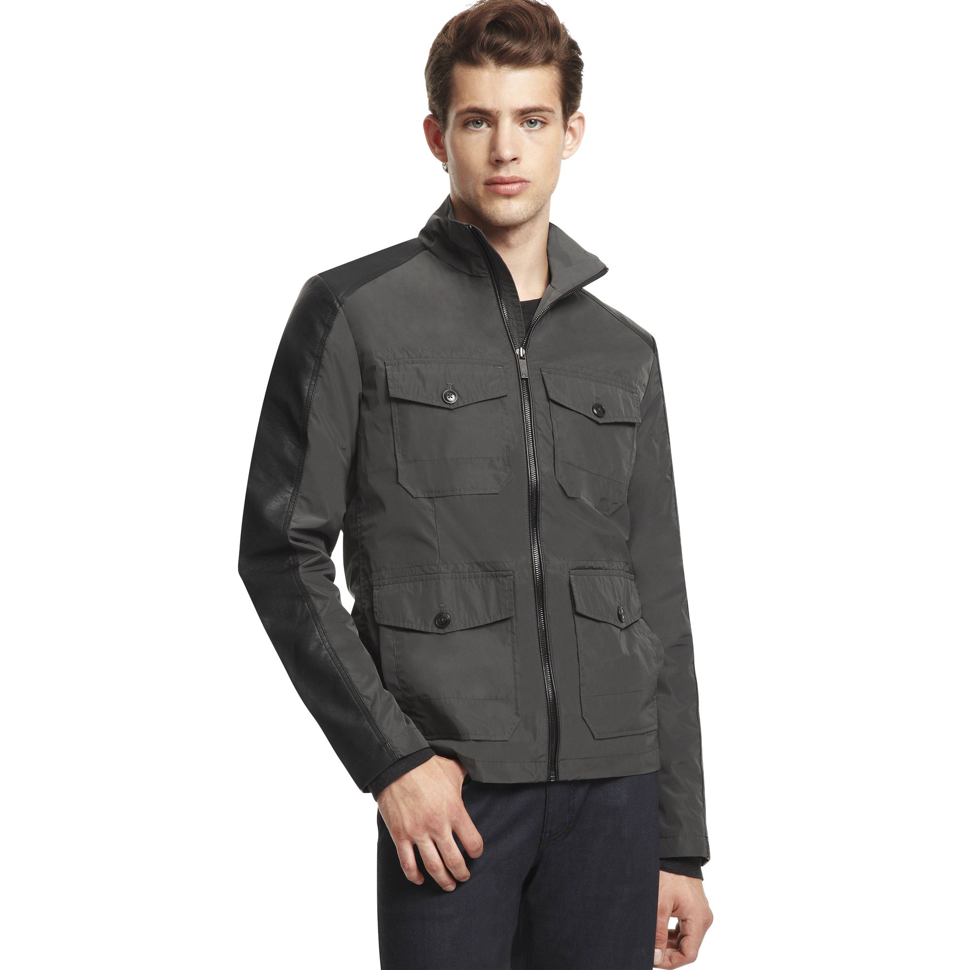 Lyst - Kenneth Cole Reaction Four Pocket Military Jacket in Gray for Men