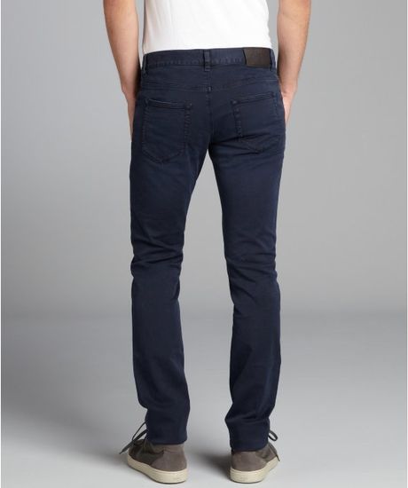 Prada Navy Stretch Denim Drill Vintage Straight Leg Jeans in Blue for ...