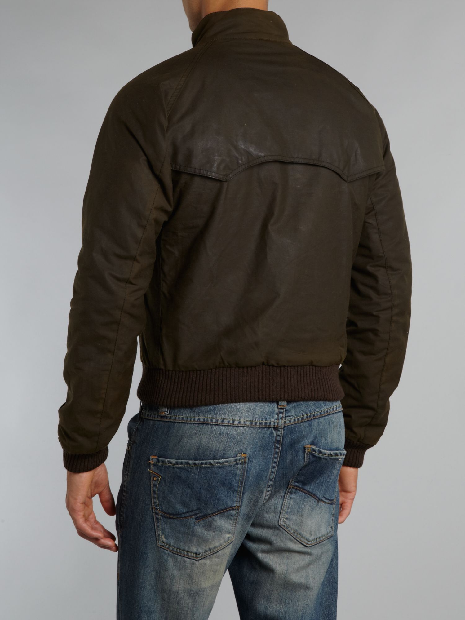 Barbour Wax Steve Mcqueen Merchant Bomber Jacket in Black for Men | Lyst