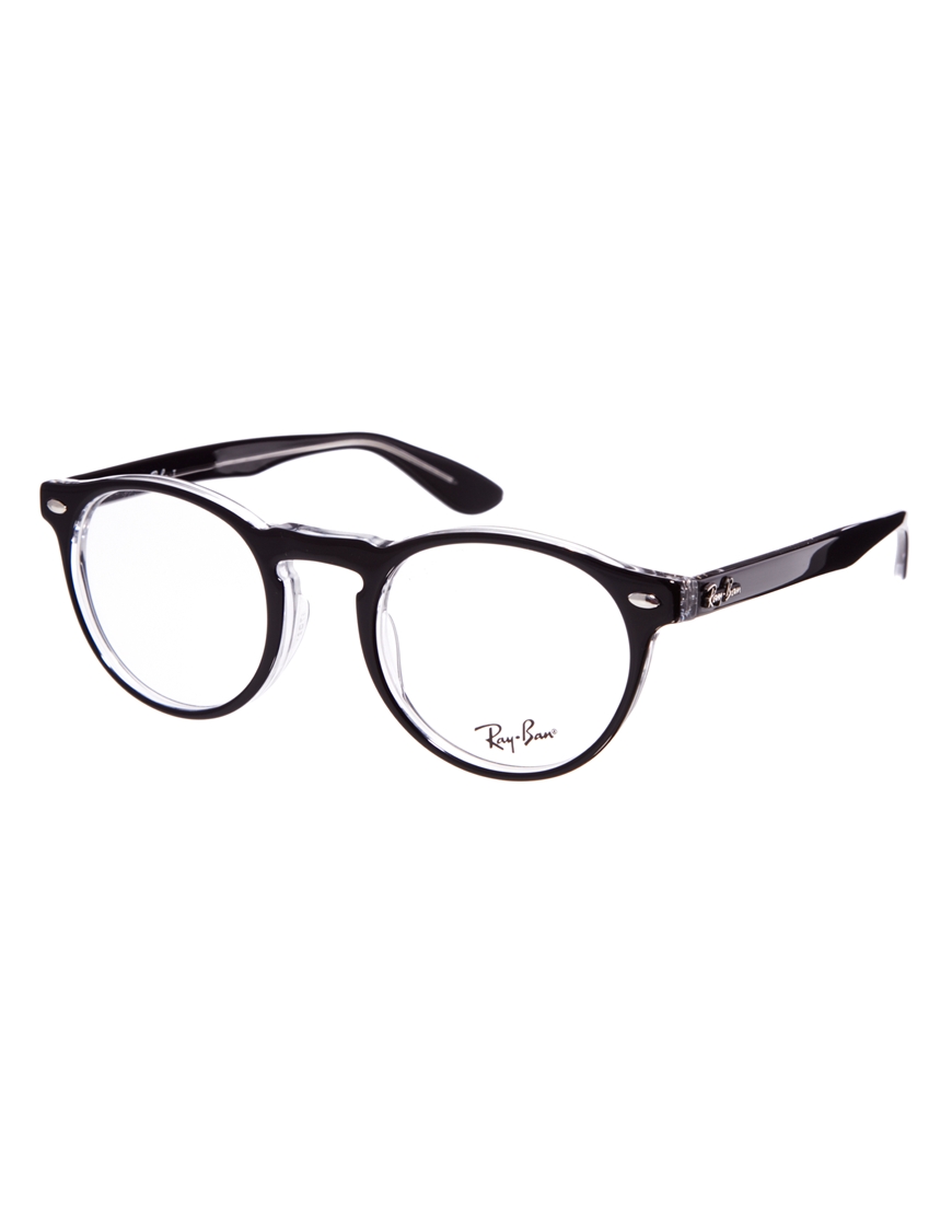 Lyst Ray Ban Round Glasses In Black