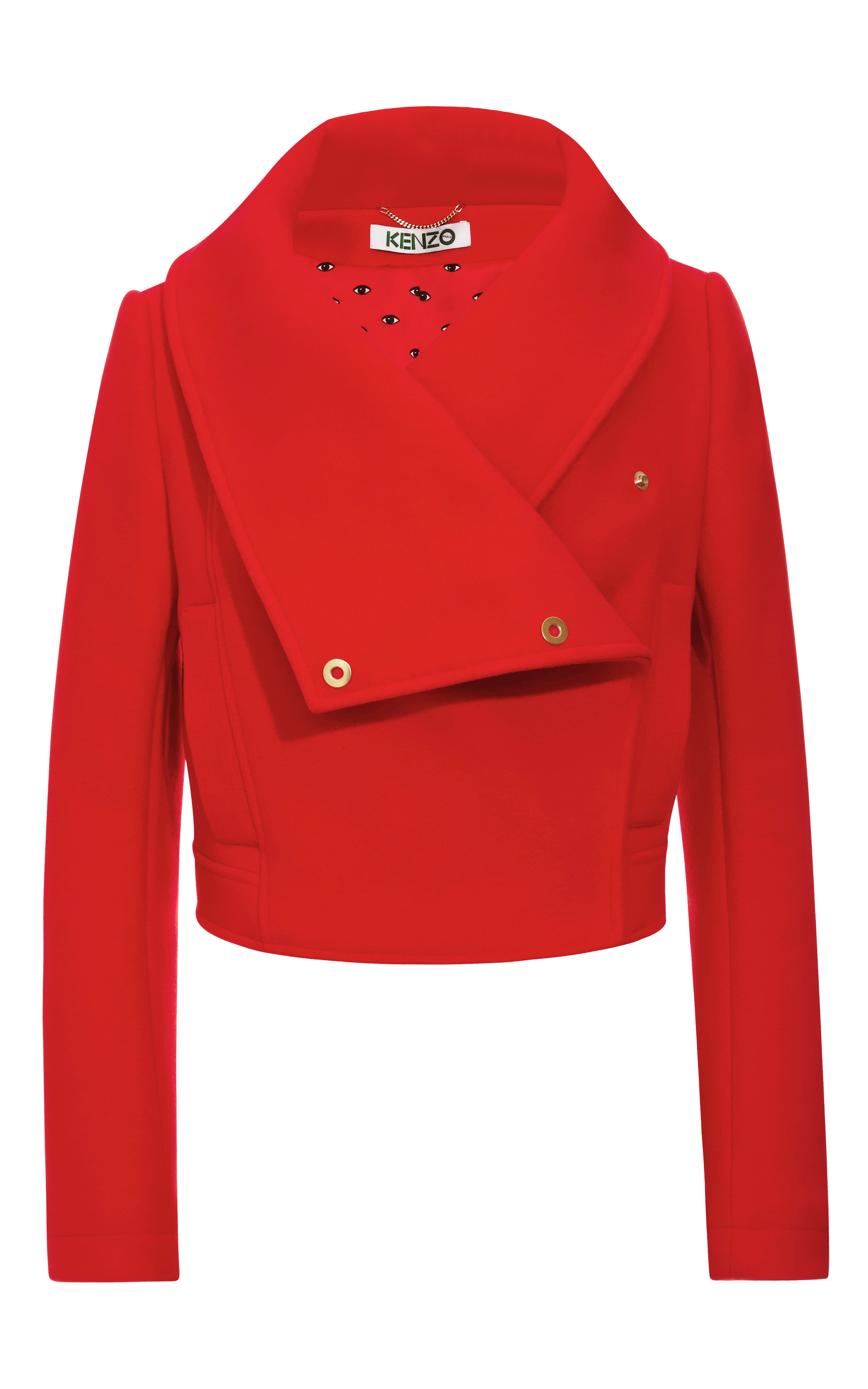 Lyst - Kenzo Woolblend Cropped Jacket with Oversize Collar in Red
