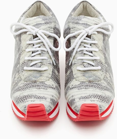 Nasty Gal Jeffrey Campbell Gump Trainer in White (WHITE/GRAY/SNAKE) | Lyst