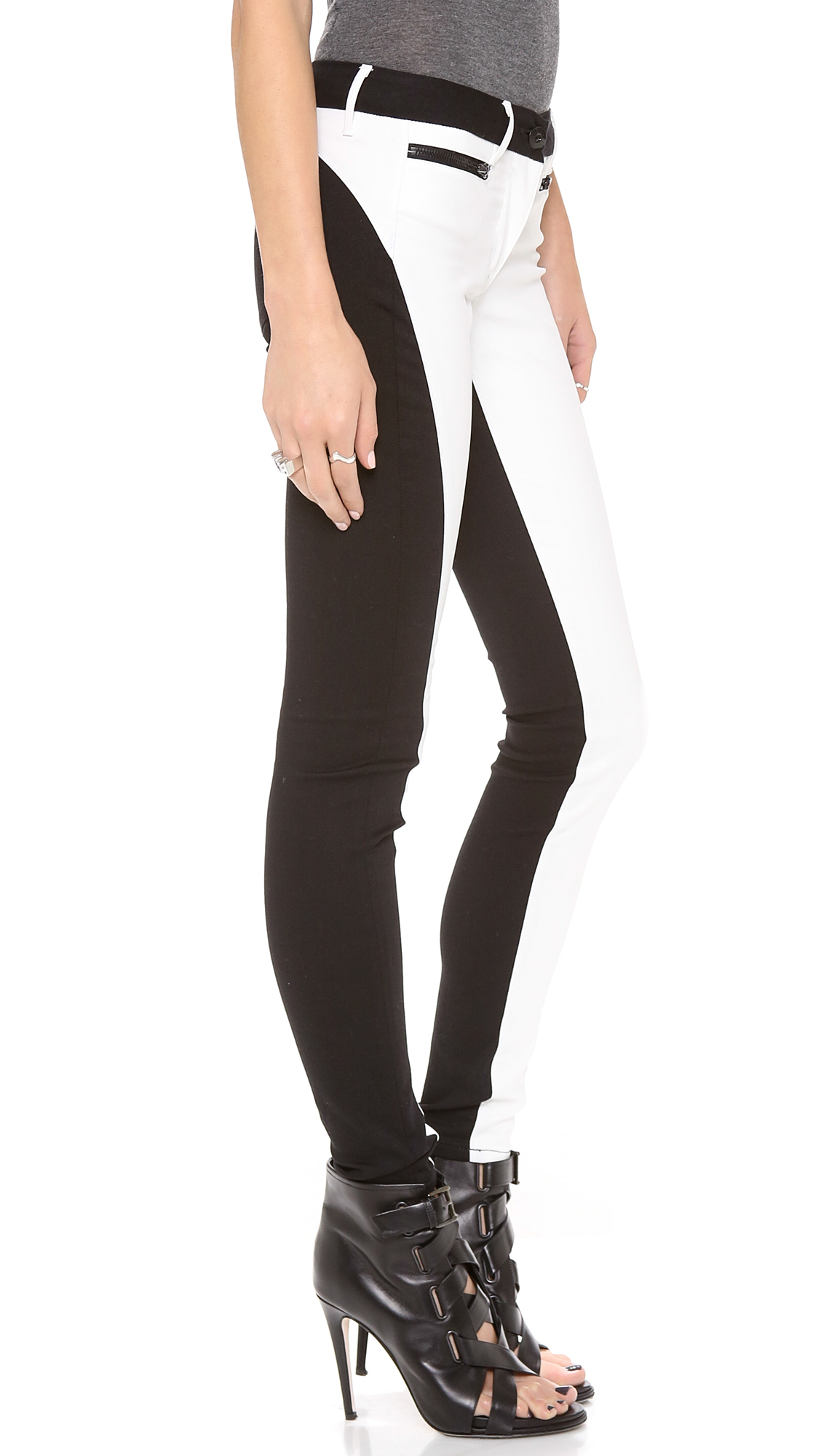 Lyst - 3X1 Wrap Zip Skinny Jeans in Black