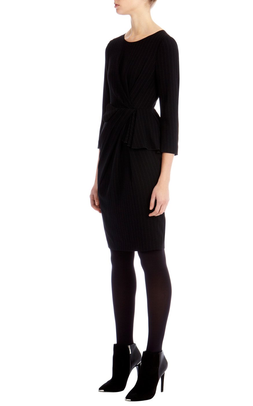 Lyst Karen Millen Tailored Pinstripe Dress In Black