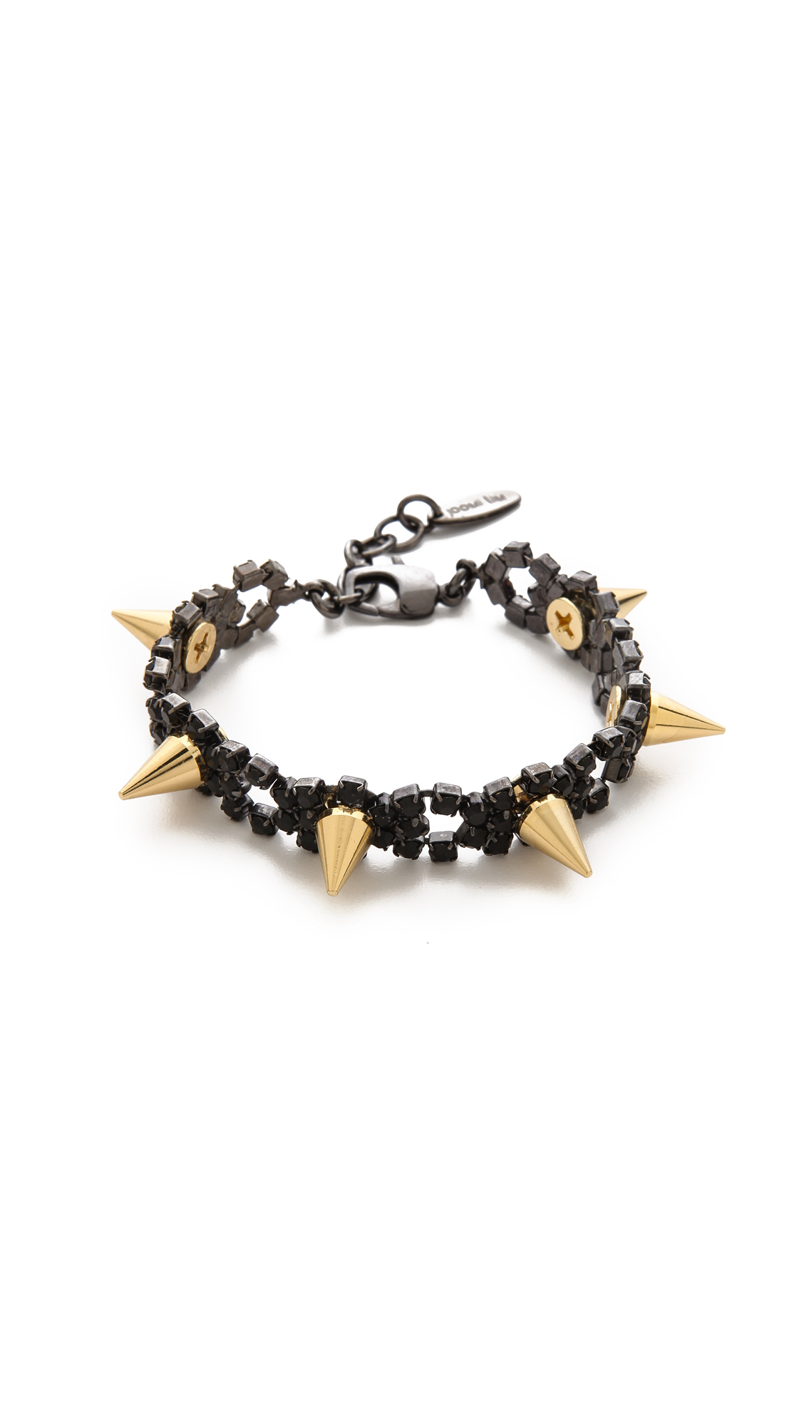 Joomi Lim Baroque Crystal Spike Bracelet in Gold (Jet/Gold) | Lyst