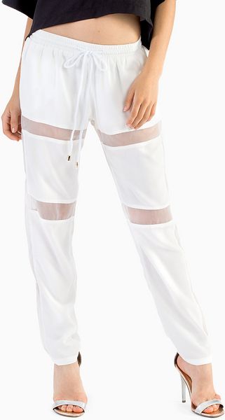 Tobi Flash Back Mesh Pants in White | Lyst