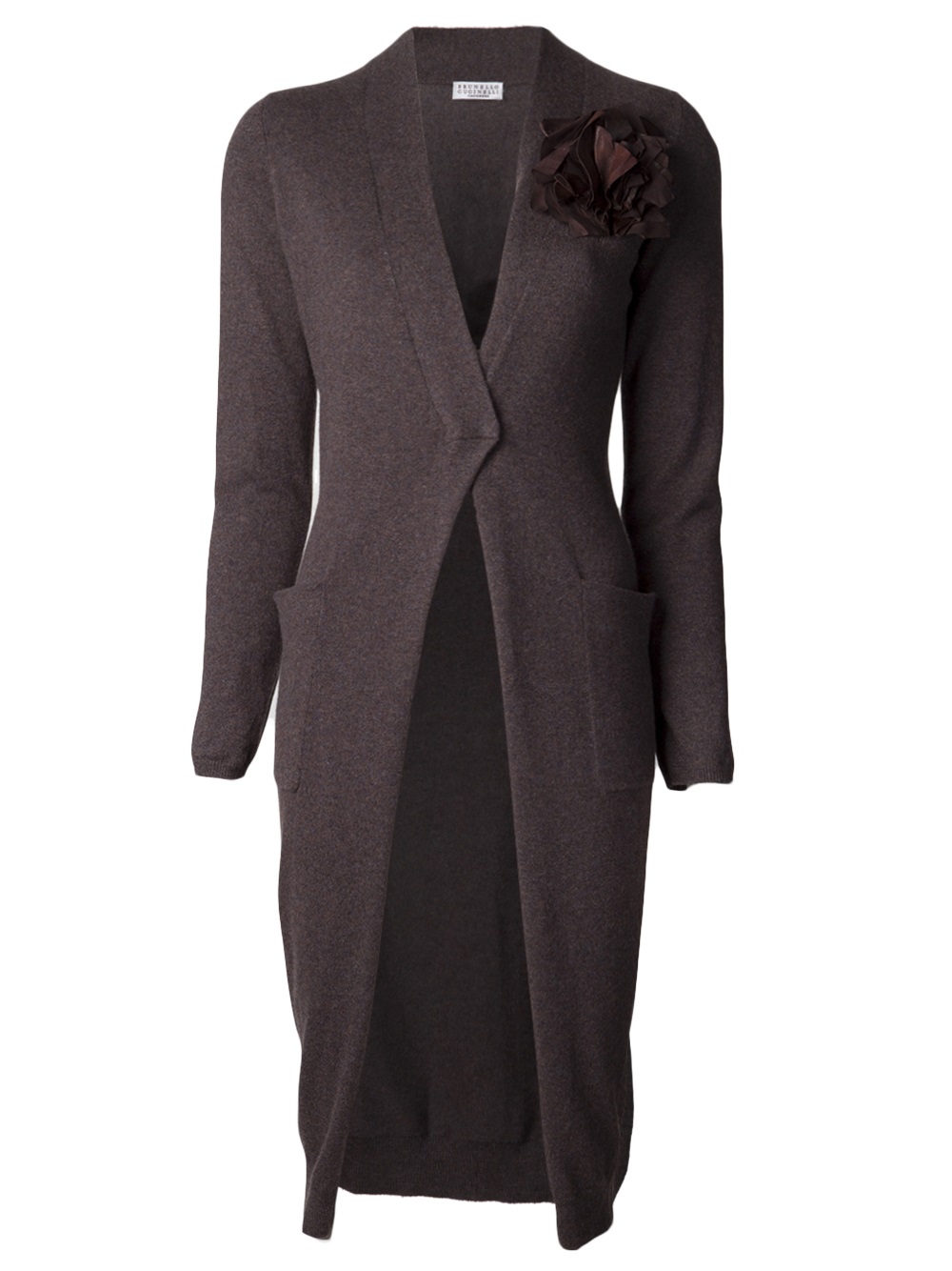 Lyst - Brunello Cucinelli Cashmere Long Cardigan in Brown