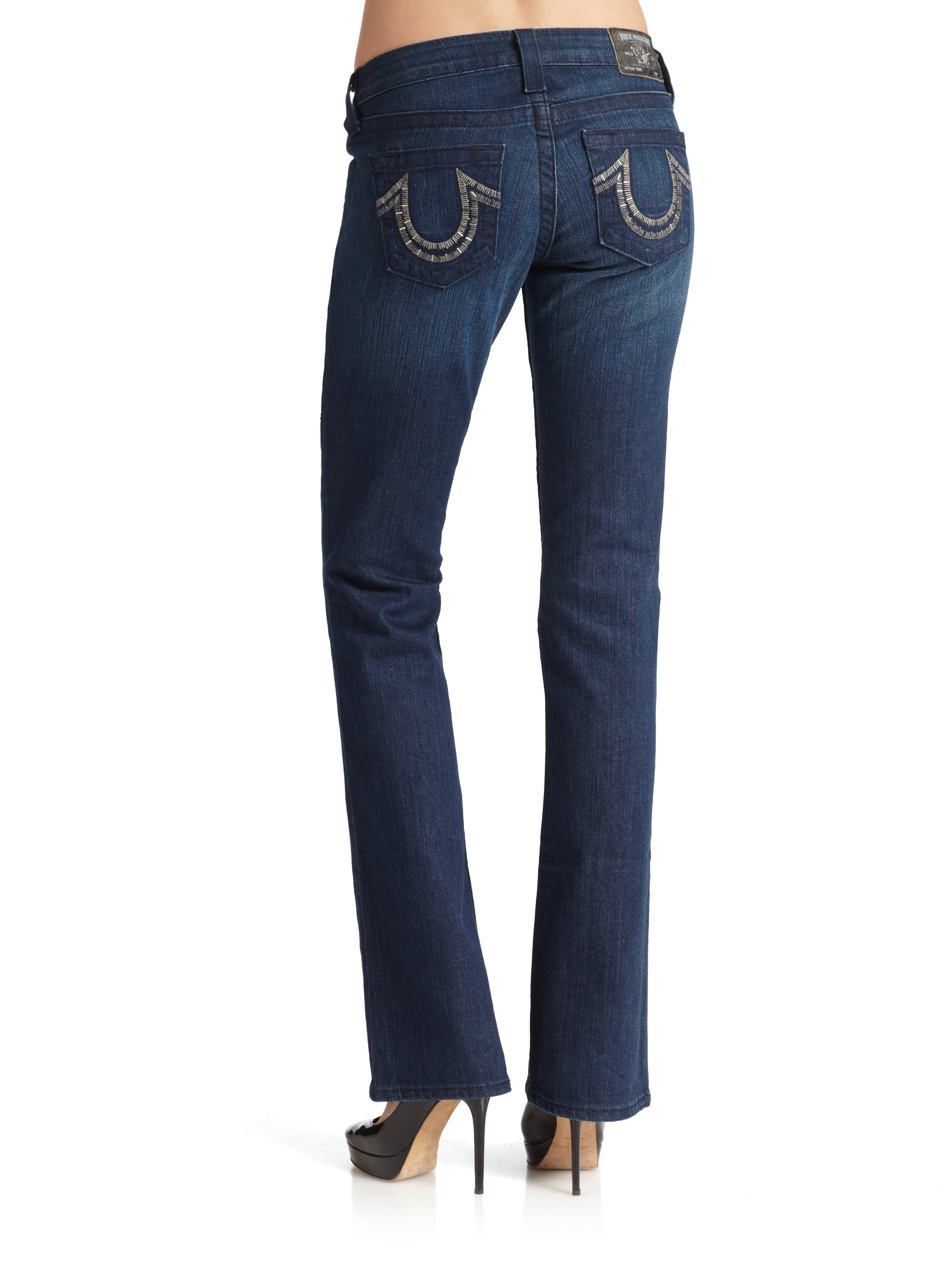 Lyst - True Religion Tori Embellished Bootcut Jeans in Blue