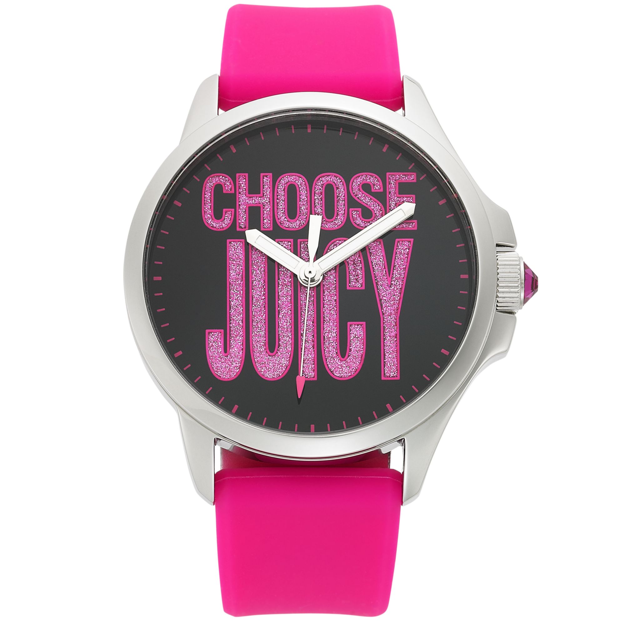Juicy Couture Women'S Jetsetter Hot Pink Silicone Strap Watch 38Mm ...