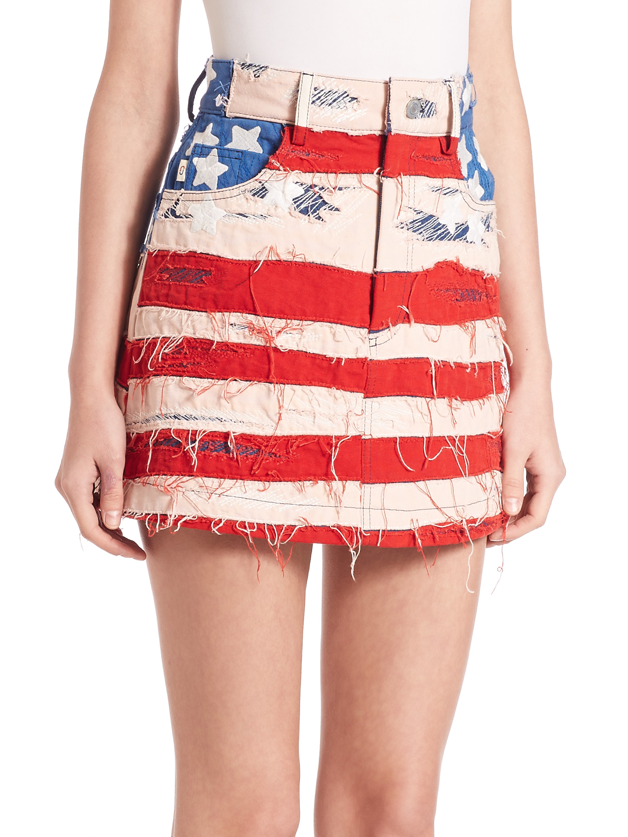 Lyst - Marc Jacobs American Flag Denim Mini Skirt