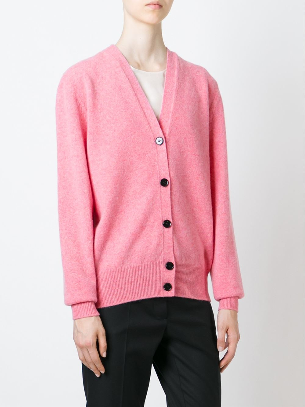 Lyst - Victoria Beckham V-Neck Cardigan in Pink