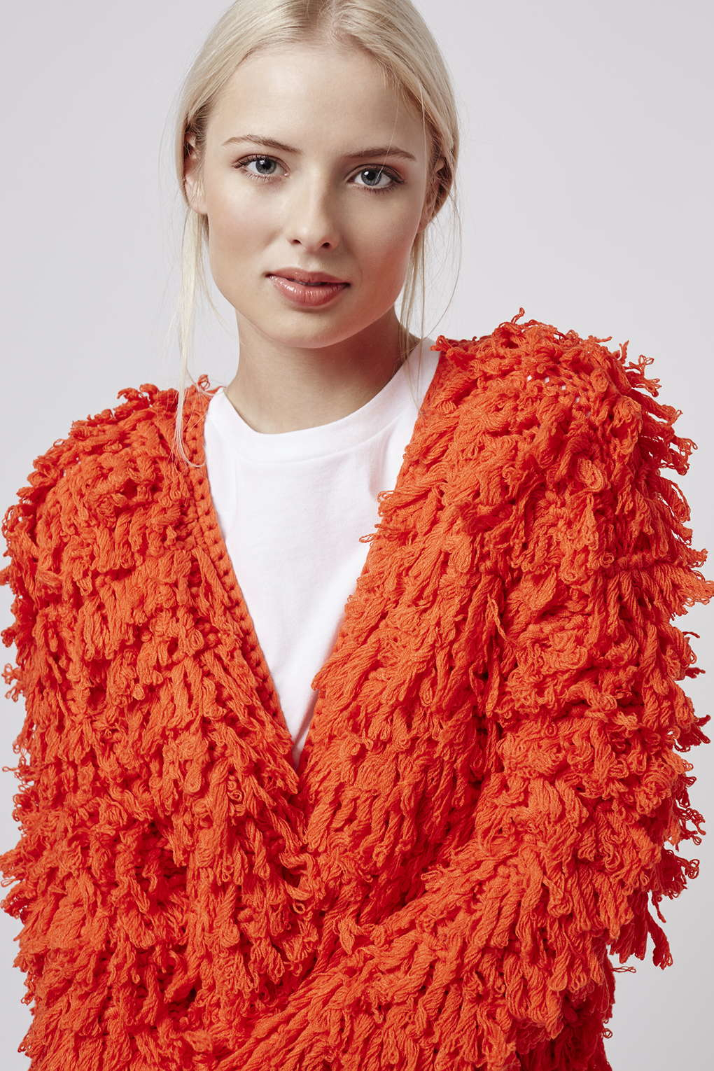 Bright Red Cardigan