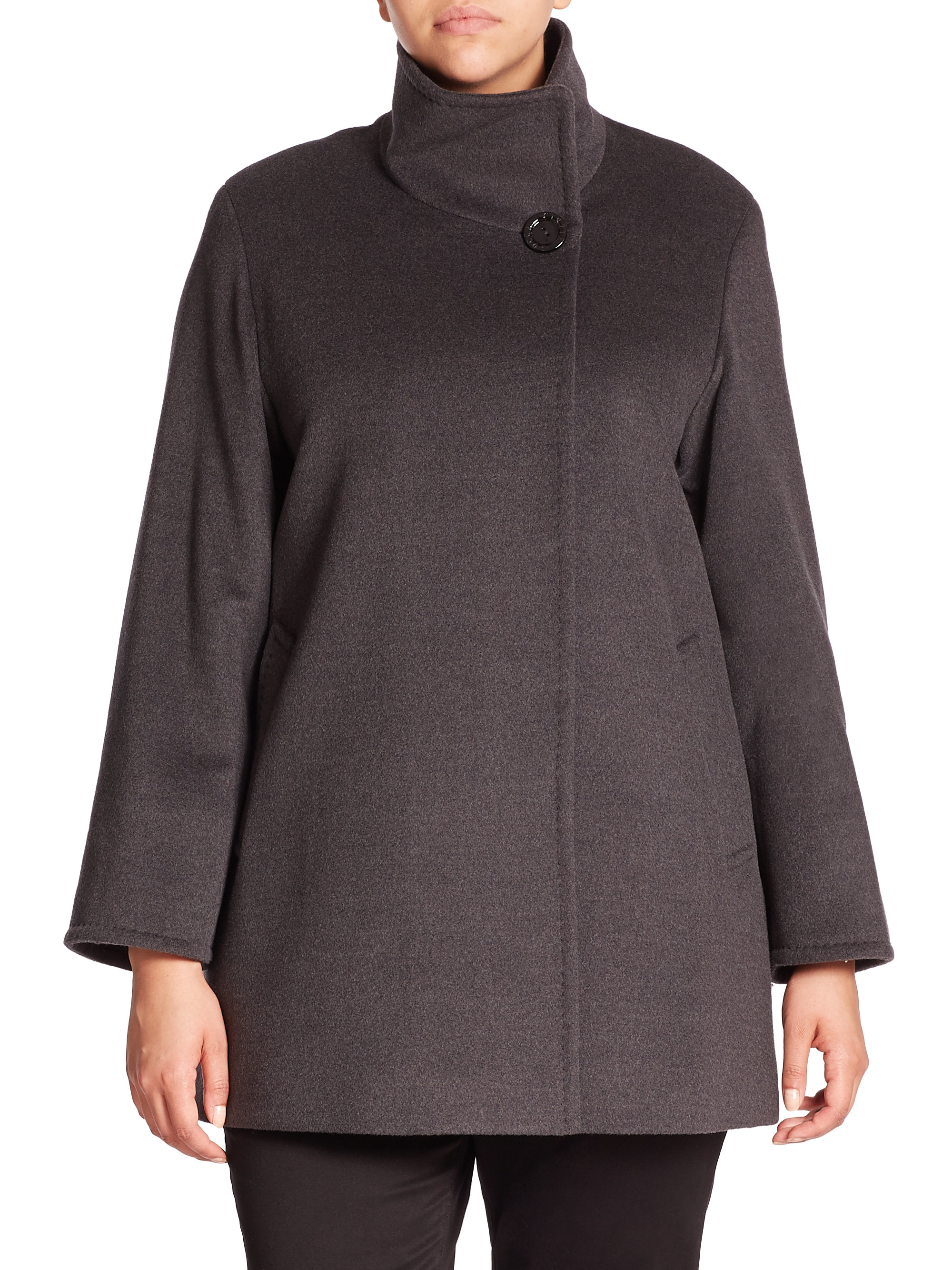 Lyst - Cinzia Rocca Wool Short Coat in Gray