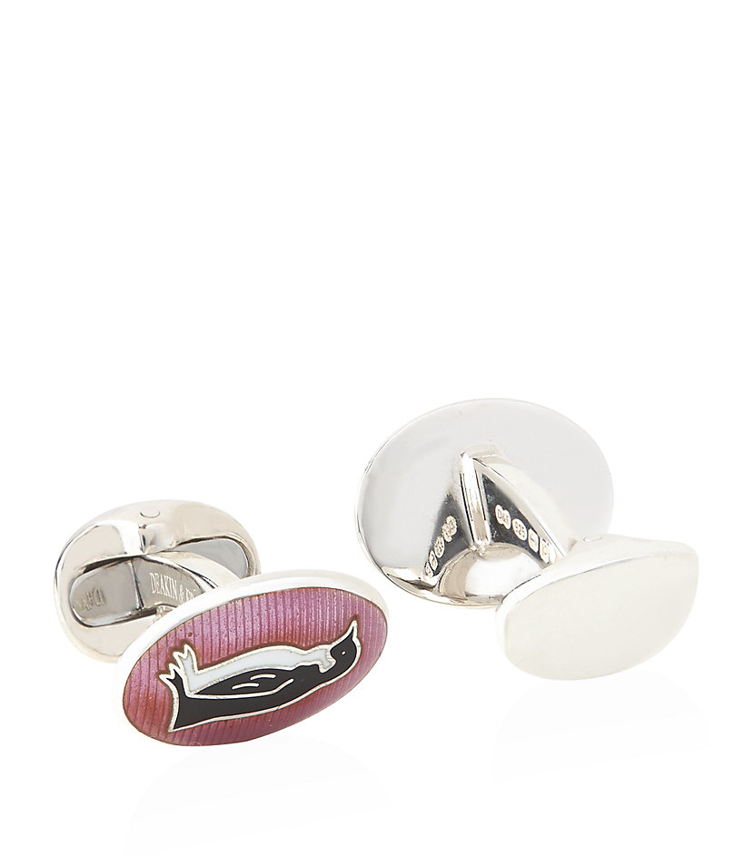 Deakin & francis Enamel Penguin Cufflinks in Silver for Men | Lyst