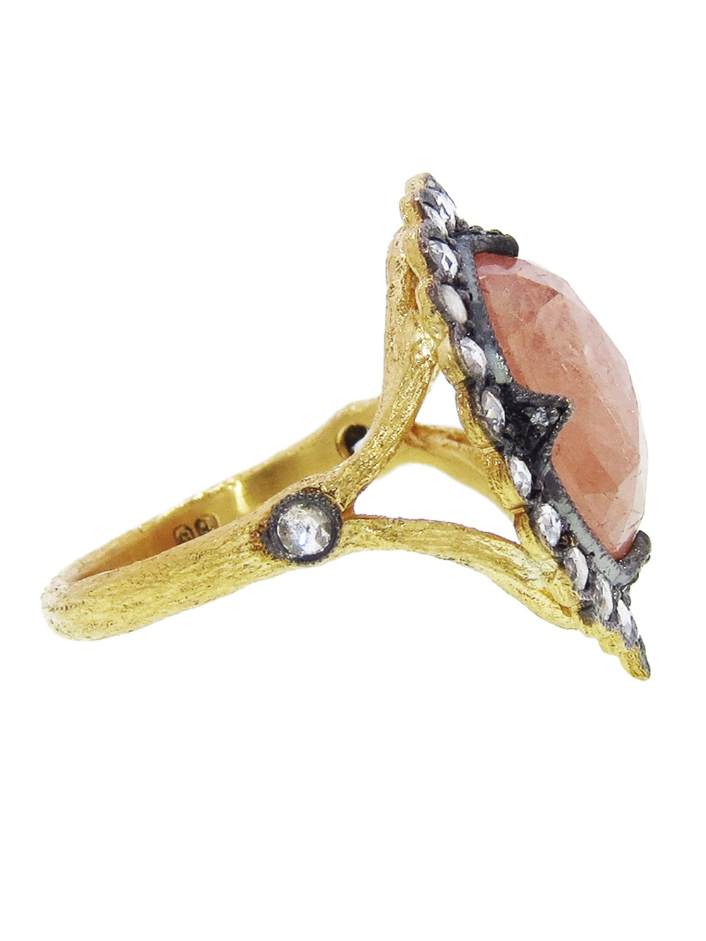 Lyst - Cathy Waterman Scalloped Frame Sapphire Ring in Pink