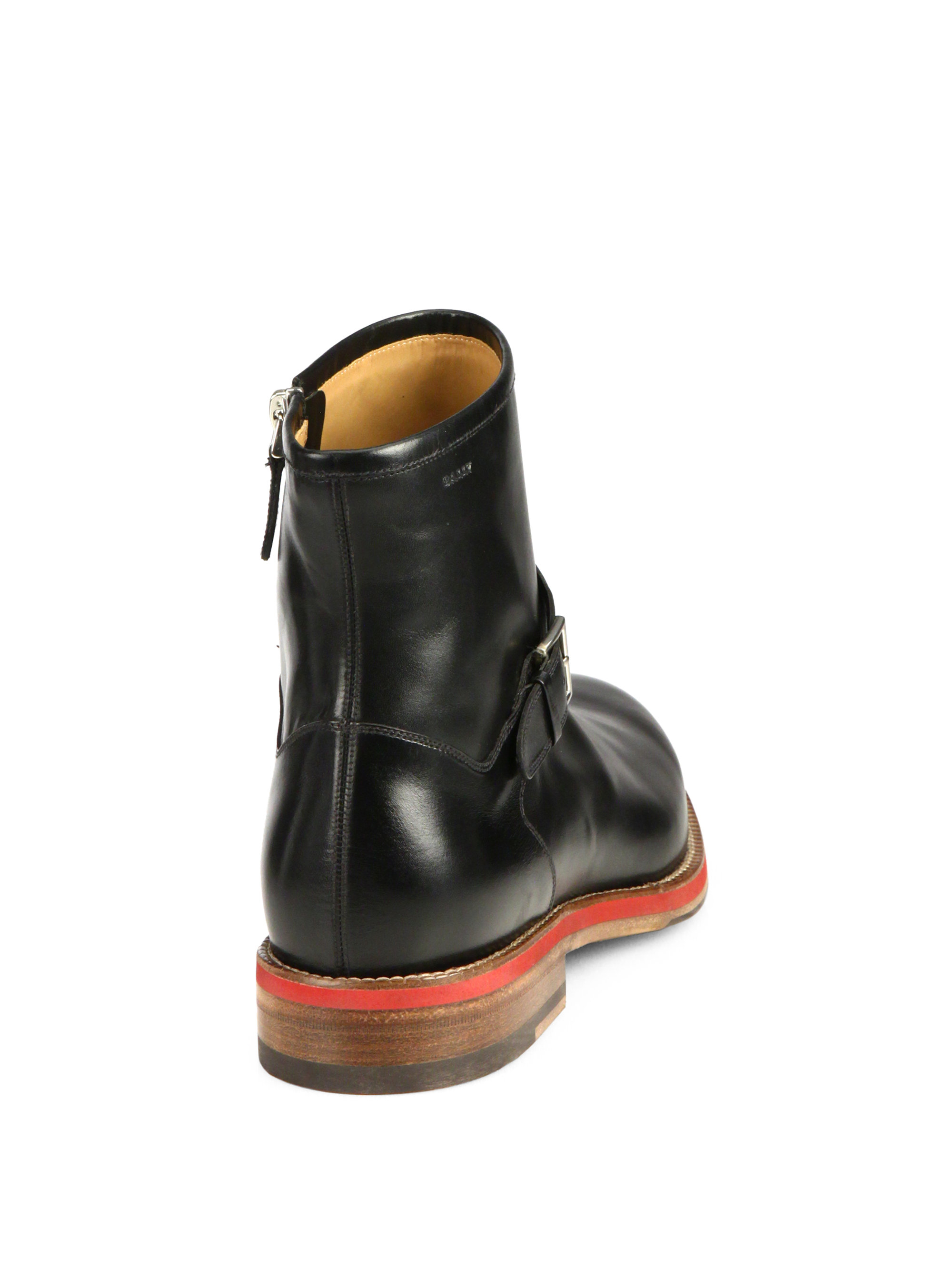 Lyst - Bally Leather Ankle Boots in Black for Men