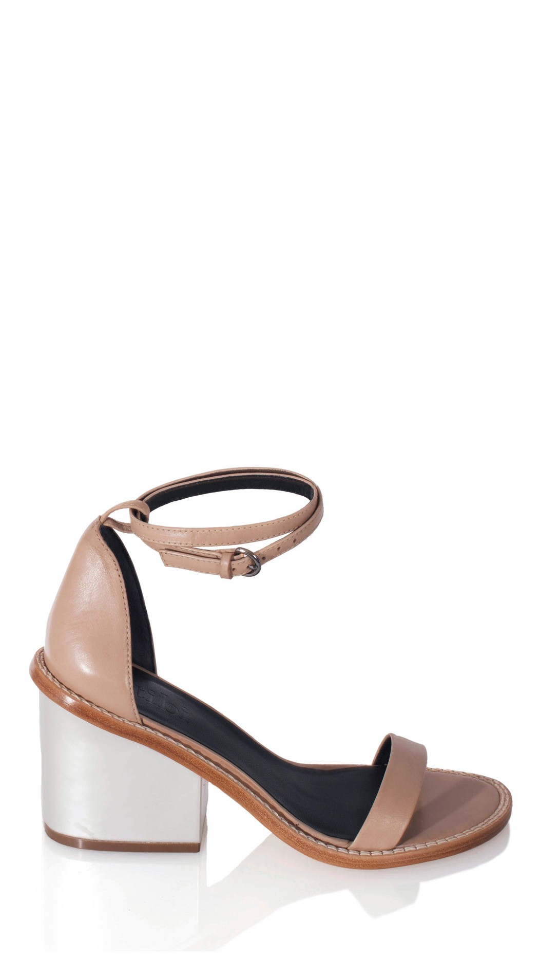 Lyst - Tibi Alma Block-Heeled Leather Sandals in Pink
