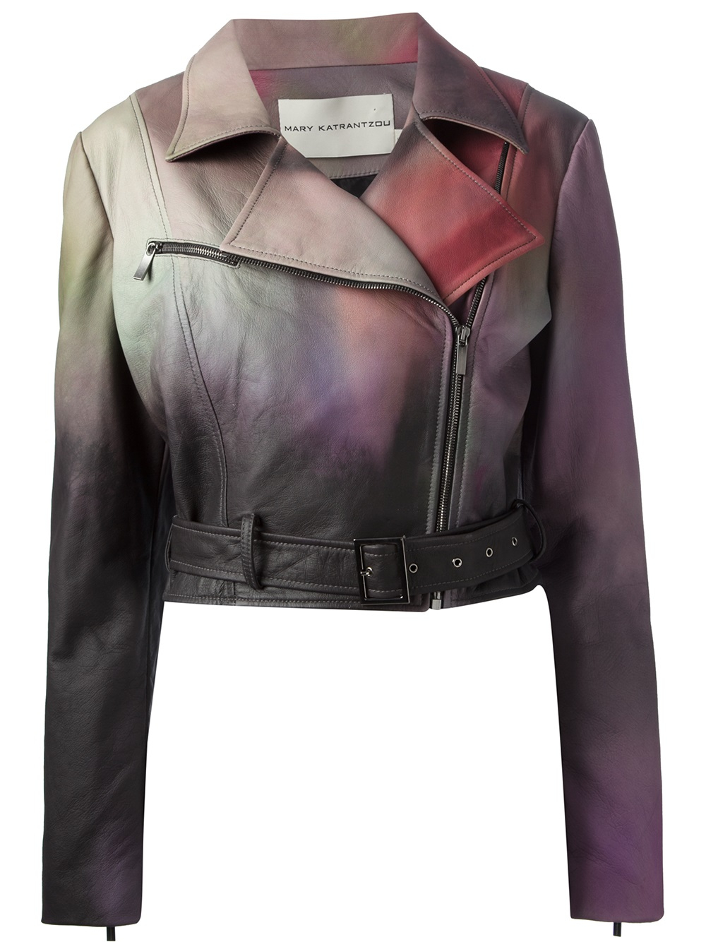 Lyst - Mary Katrantzou Blotchy Print Biker Jacket