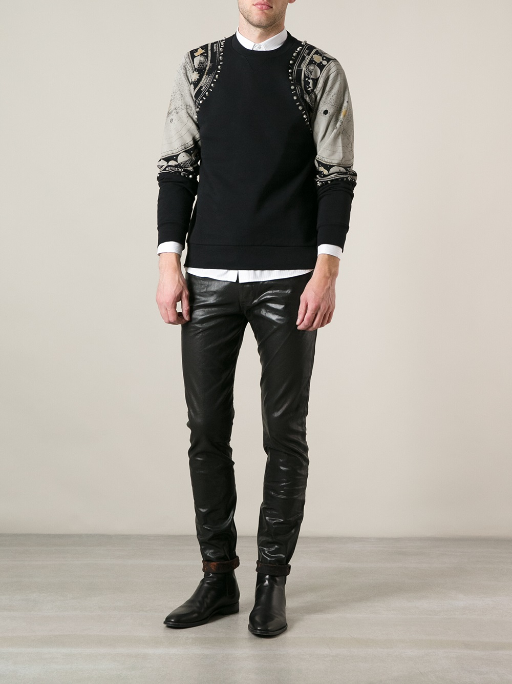 Lyst - Diesel Black Gold Studded Sweater in Black for Men