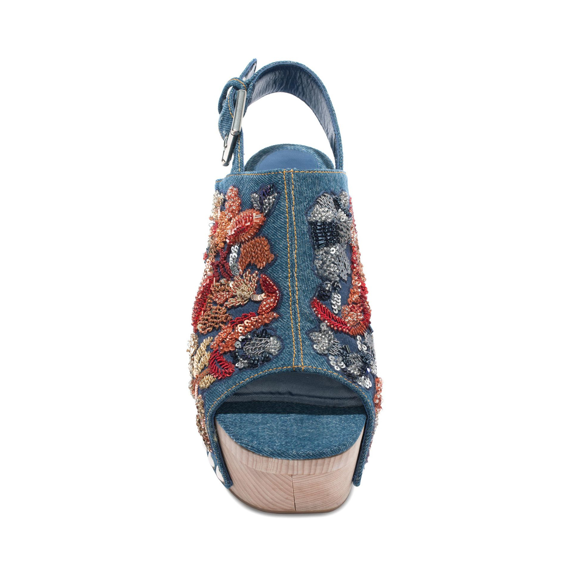 Lyst - Alexander Mcqueen Flower Vintage Denim Embroidered Clog in Blue