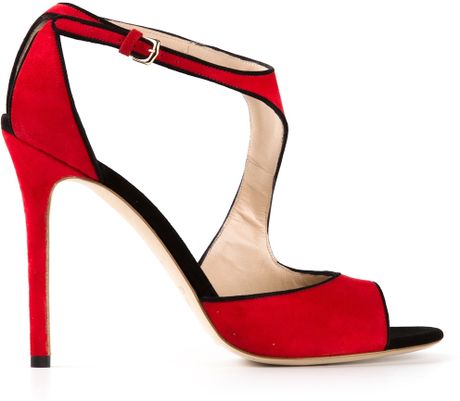 Alberto Guardiani High Heel Sandals in Red | Lyst