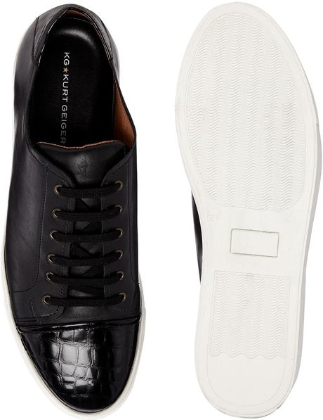 Kg By Kurt Geiger Ryder Leather Sneakers in Black for Men | Lyst