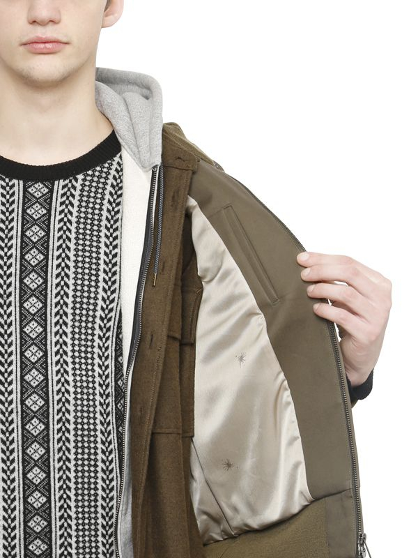 Miharayasuhiro Cotton Canvas Flannel Bomber Jacket in Natural for Men ...