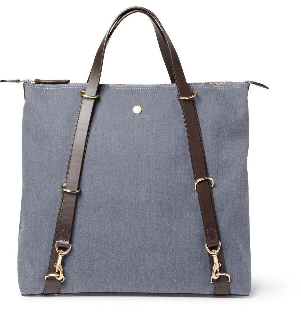 Lyst - Mismo Convertible Leathertrimmed Canvas Tote Bag in Blue for Men