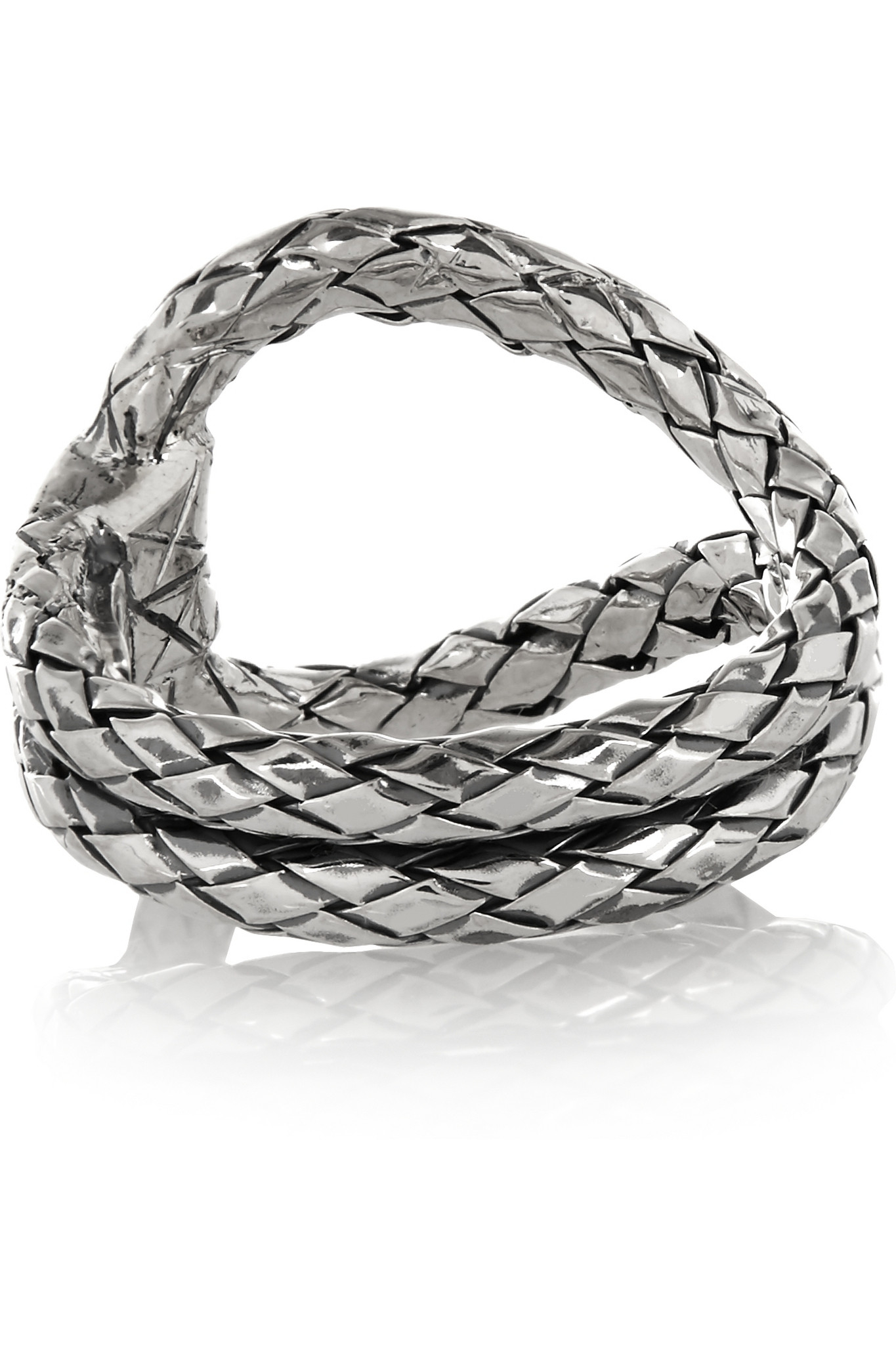 Lyst - Bottega Veneta Oxidized Sterling Silver Ring in Metallic