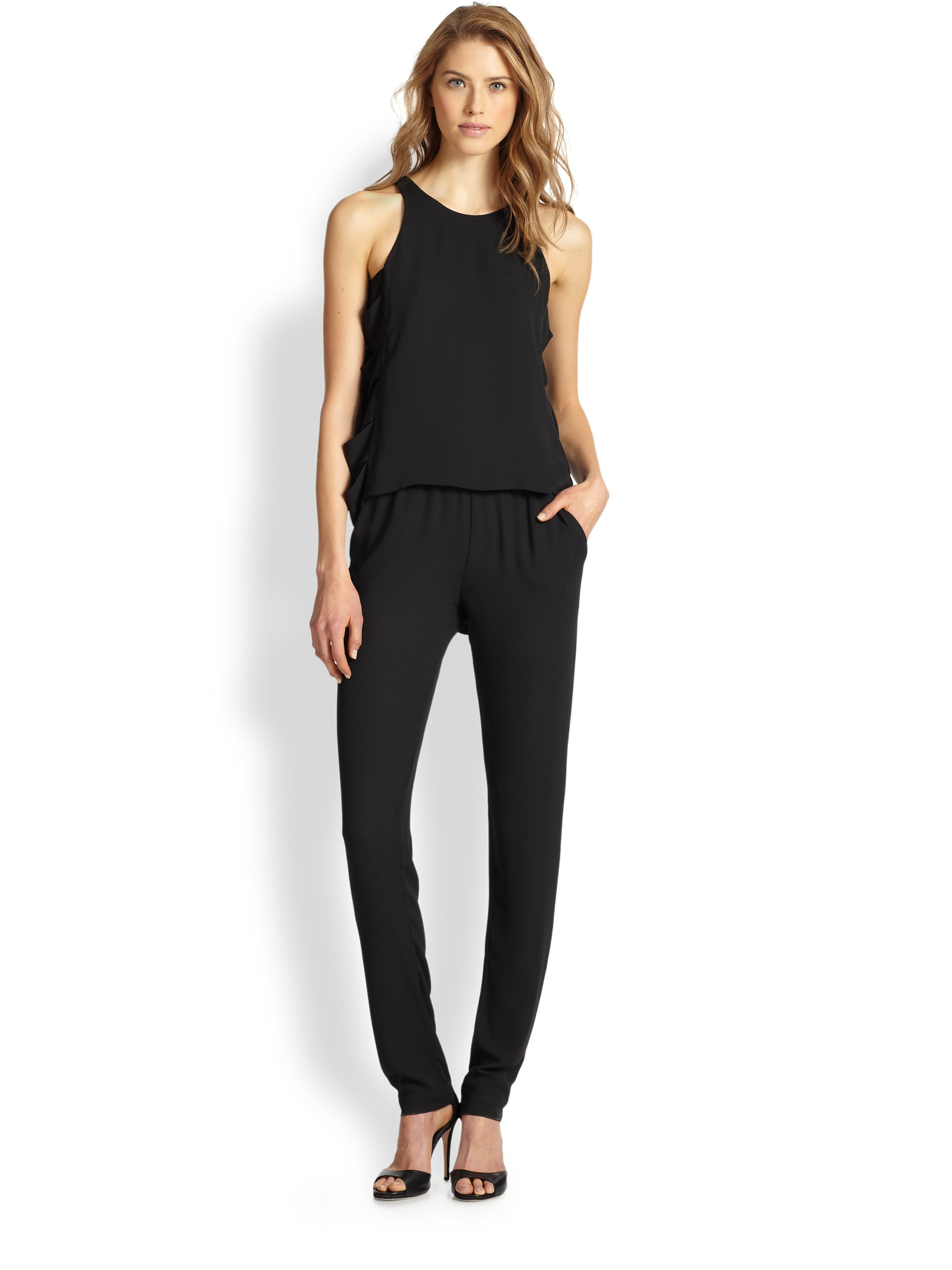 Lyst - BCBGMAXAZRIA Callison Cutout Jumpsuit in Black