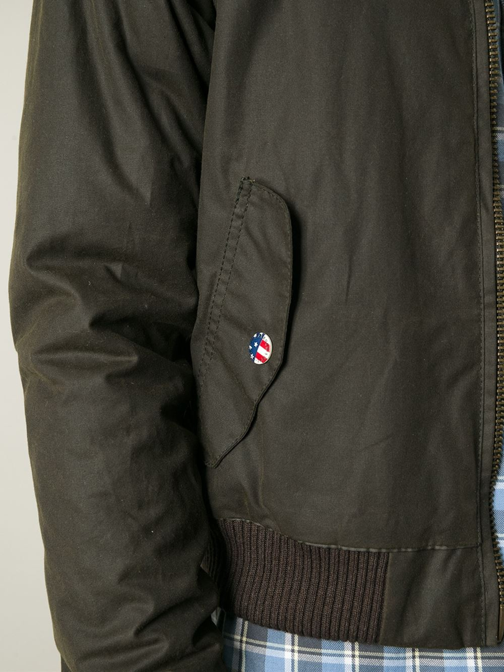 Lyst - Barbour Waxed Bomber Jacket in Green for Men