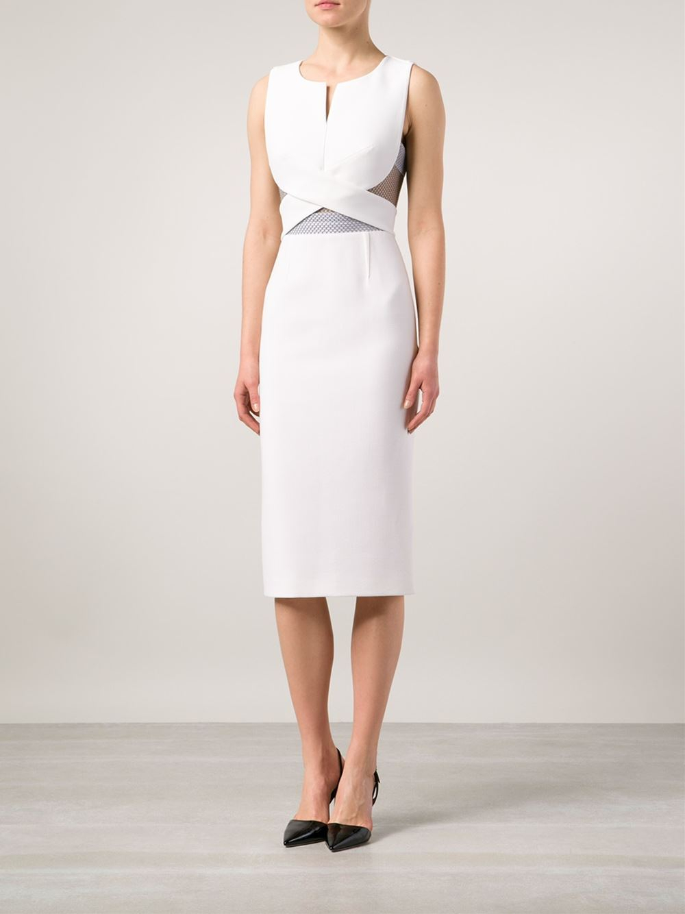 Roland mouret Betley Dress in White | Lyst