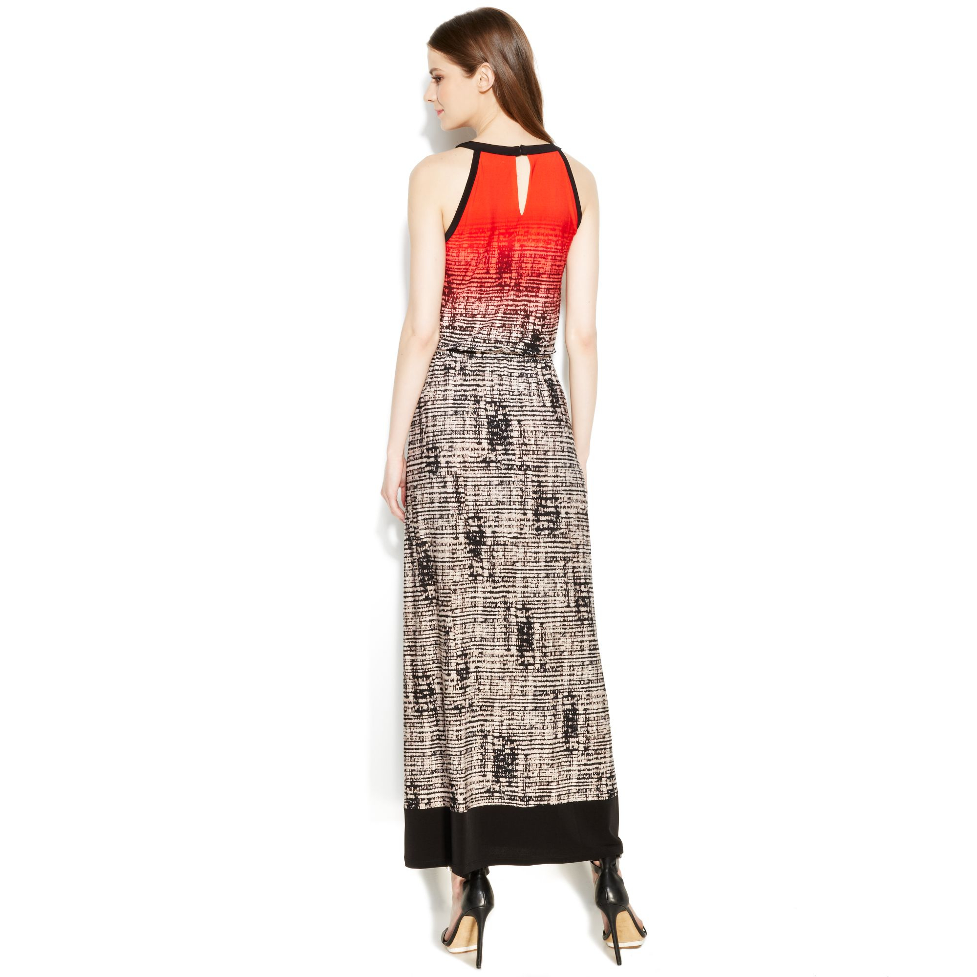 Lyst Calvin Klein Printed Ombre Maxi Dress