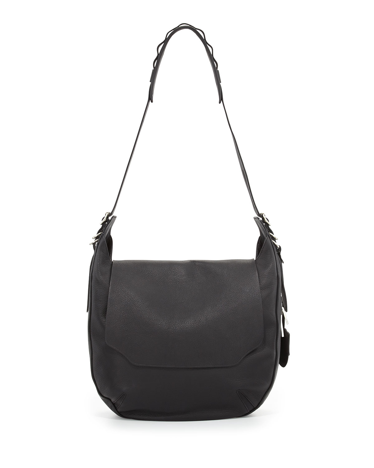 Lyst - Rag & Bone Bradbury Leather Flap Hobo Bag in Black