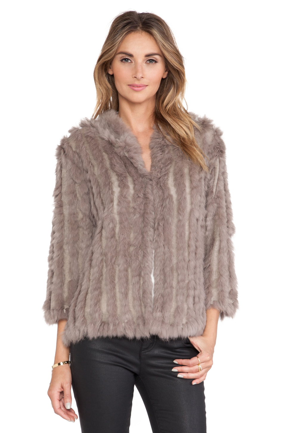 Lyst - Heartloom Rosa Rabbit Fur Jacket in Gray