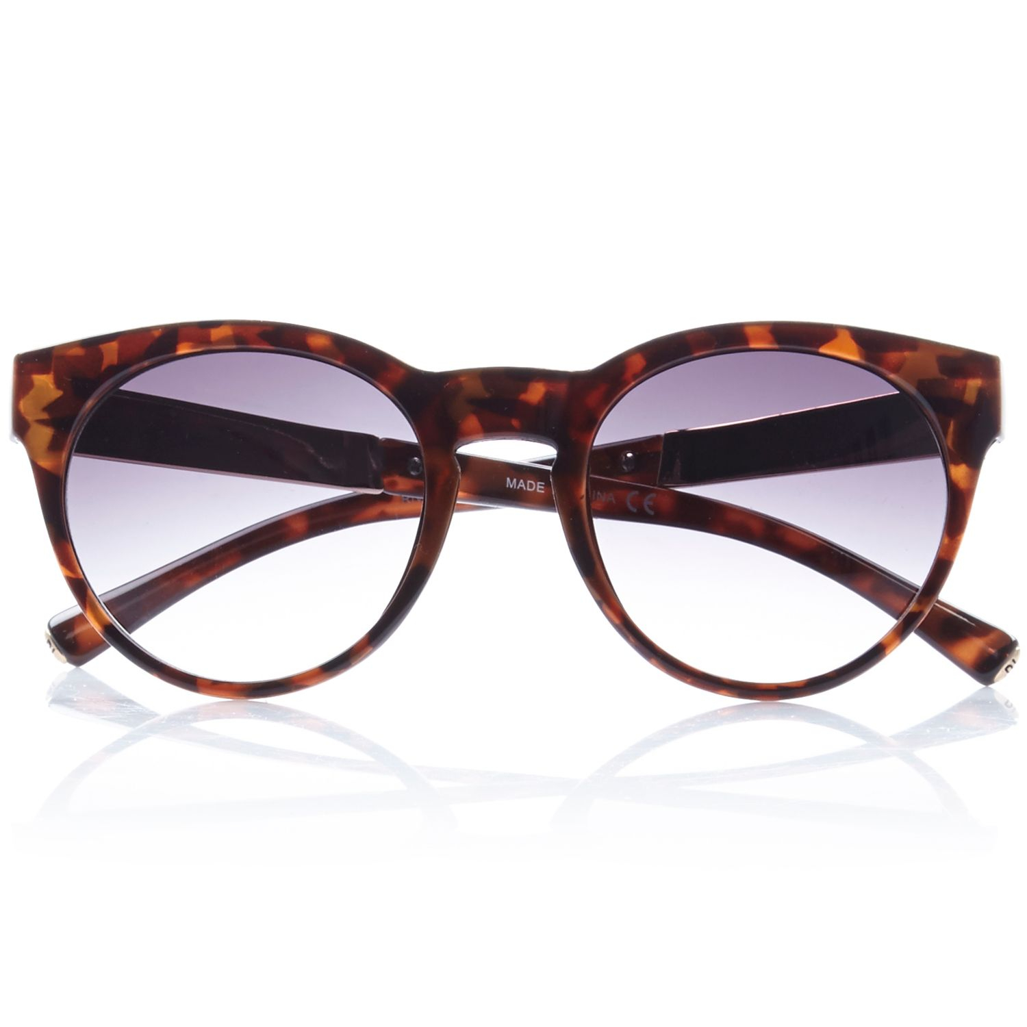 River Island Brown Tortoise Shell Round Sunglasses In Brown Lyst