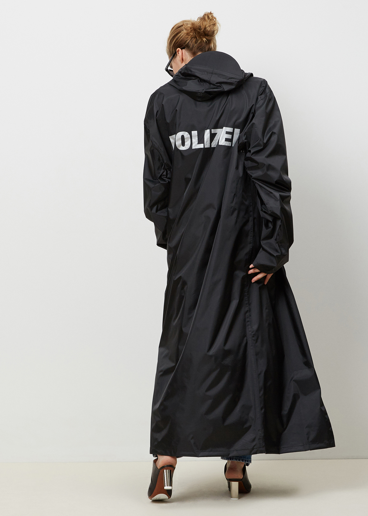 Lyst - Vetements Black Long Hooded Raincoat in Black