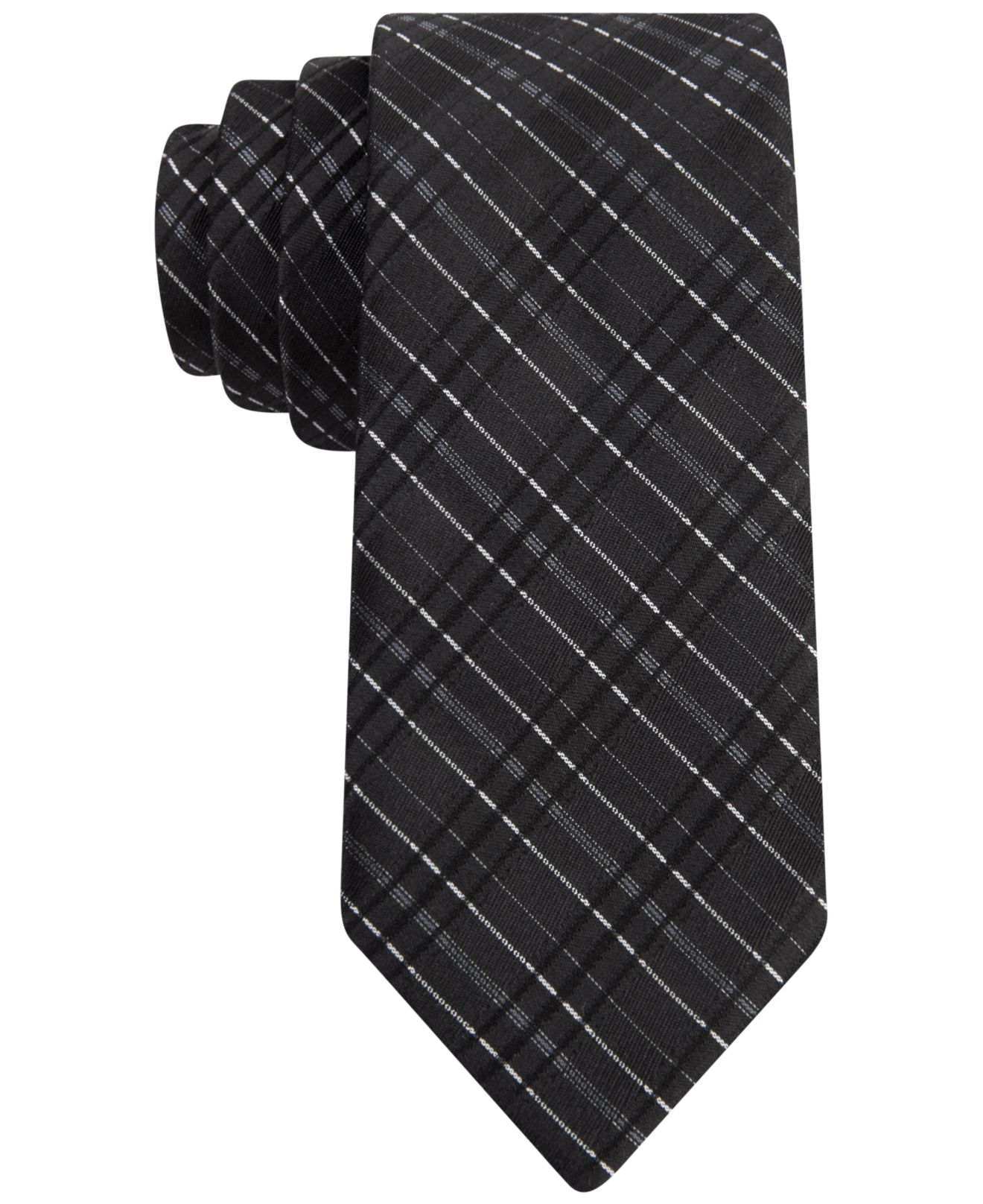 Lyst - Calvin Klein Mirror Plaid Skinny Tie in Black for Men