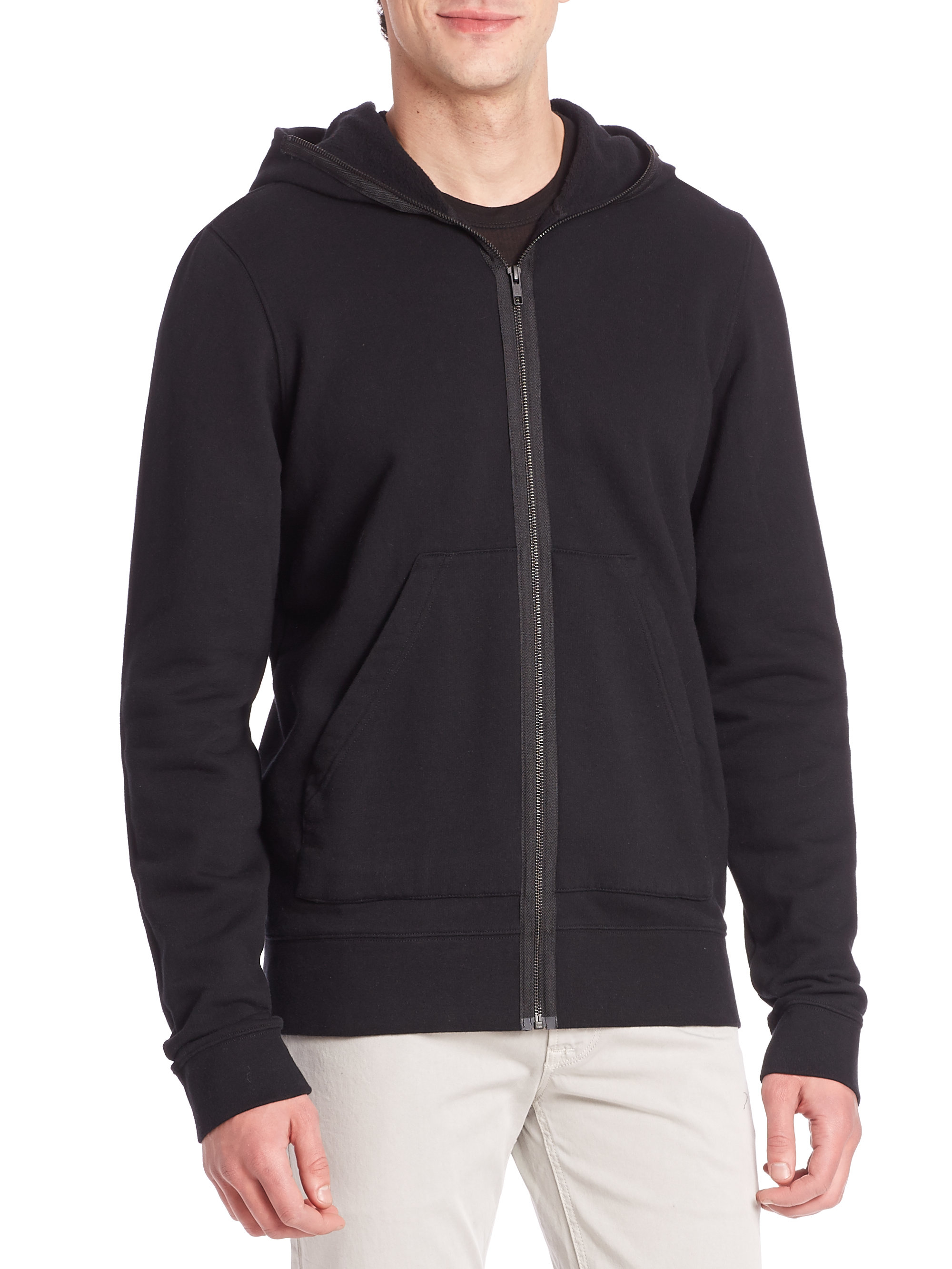 Lyst Hudson Jeans Zip up Hoodie In Black For Men