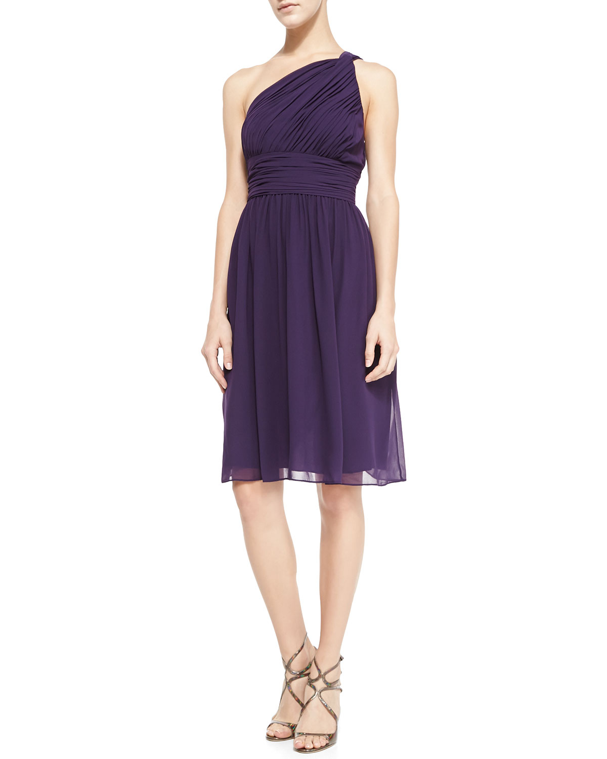 Donna Morgan Rhea One-shoulder Cocktail Dress in Purple (amethyst) | Lyst