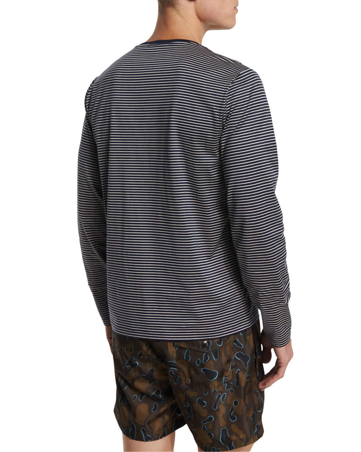 Lyst - Moncler Striped Long-sleeve T-shirt in Blue for Men