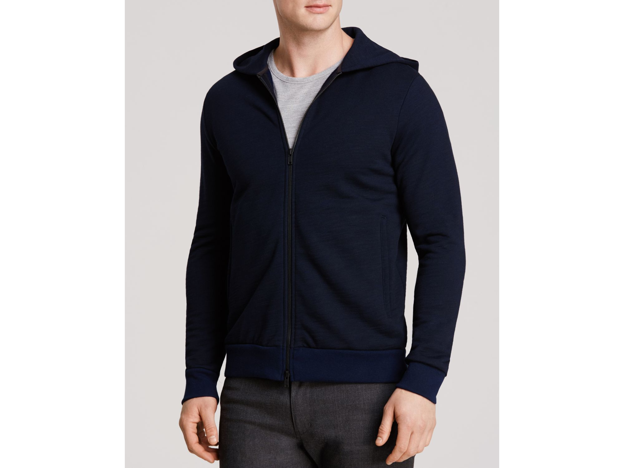Lyst - Theory Danen Hnccloud Terry Zip Hoodie in Blue for Men