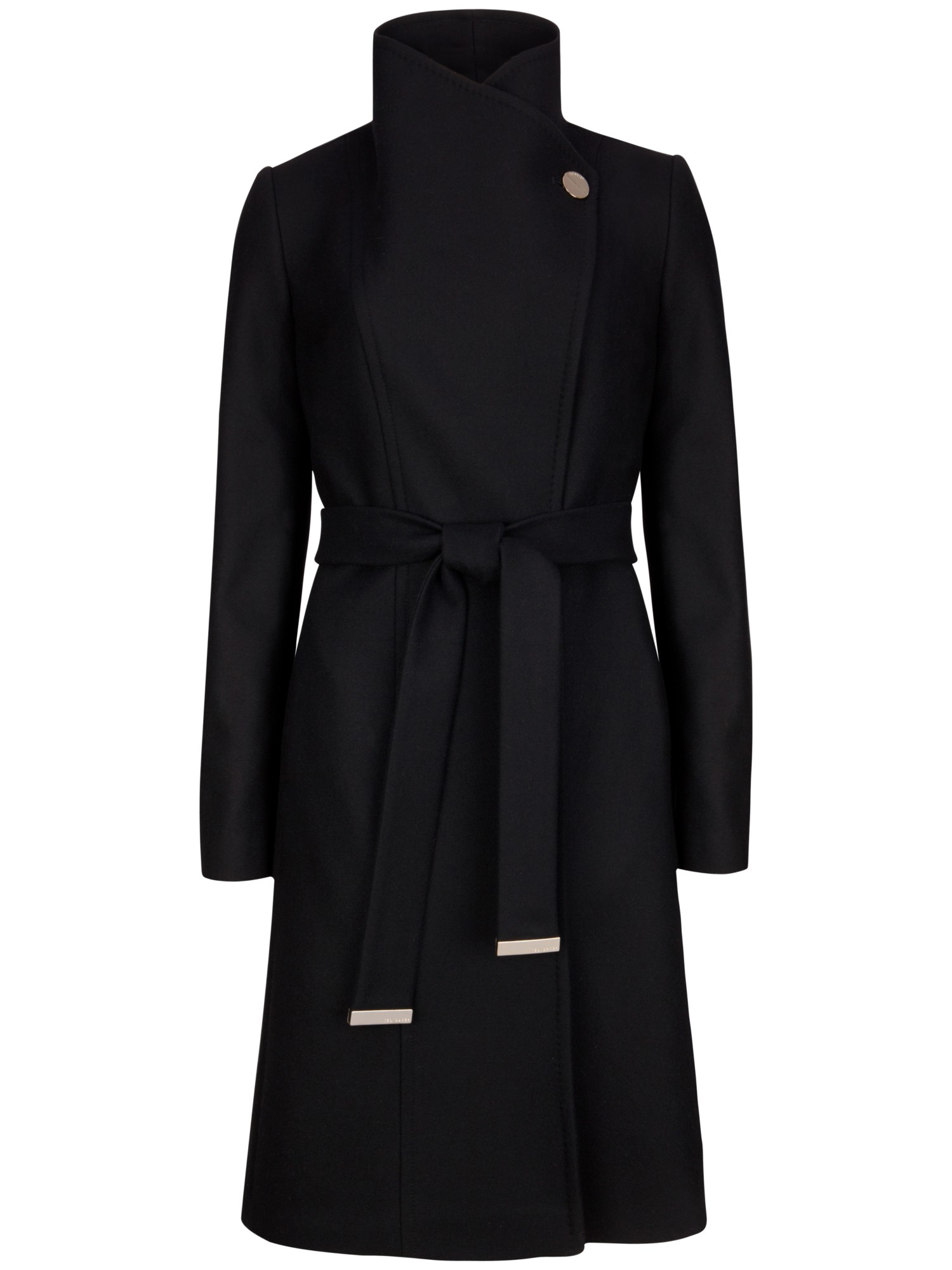 Ted Baker Wool Lorili Long Wrap Coat in Black - Lyst