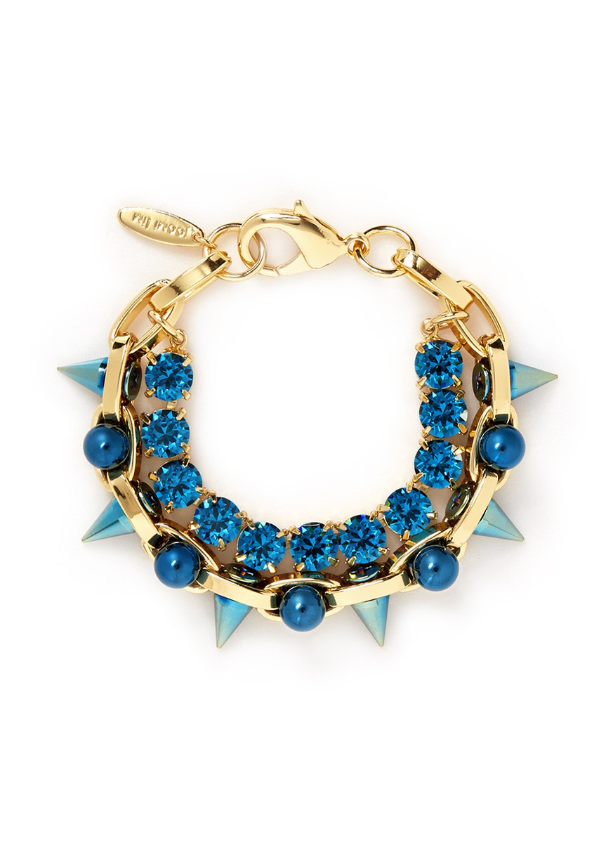 Joomi Lim 'dynamic Duo' Spike Sphere Bracelet in Blue - Lyst