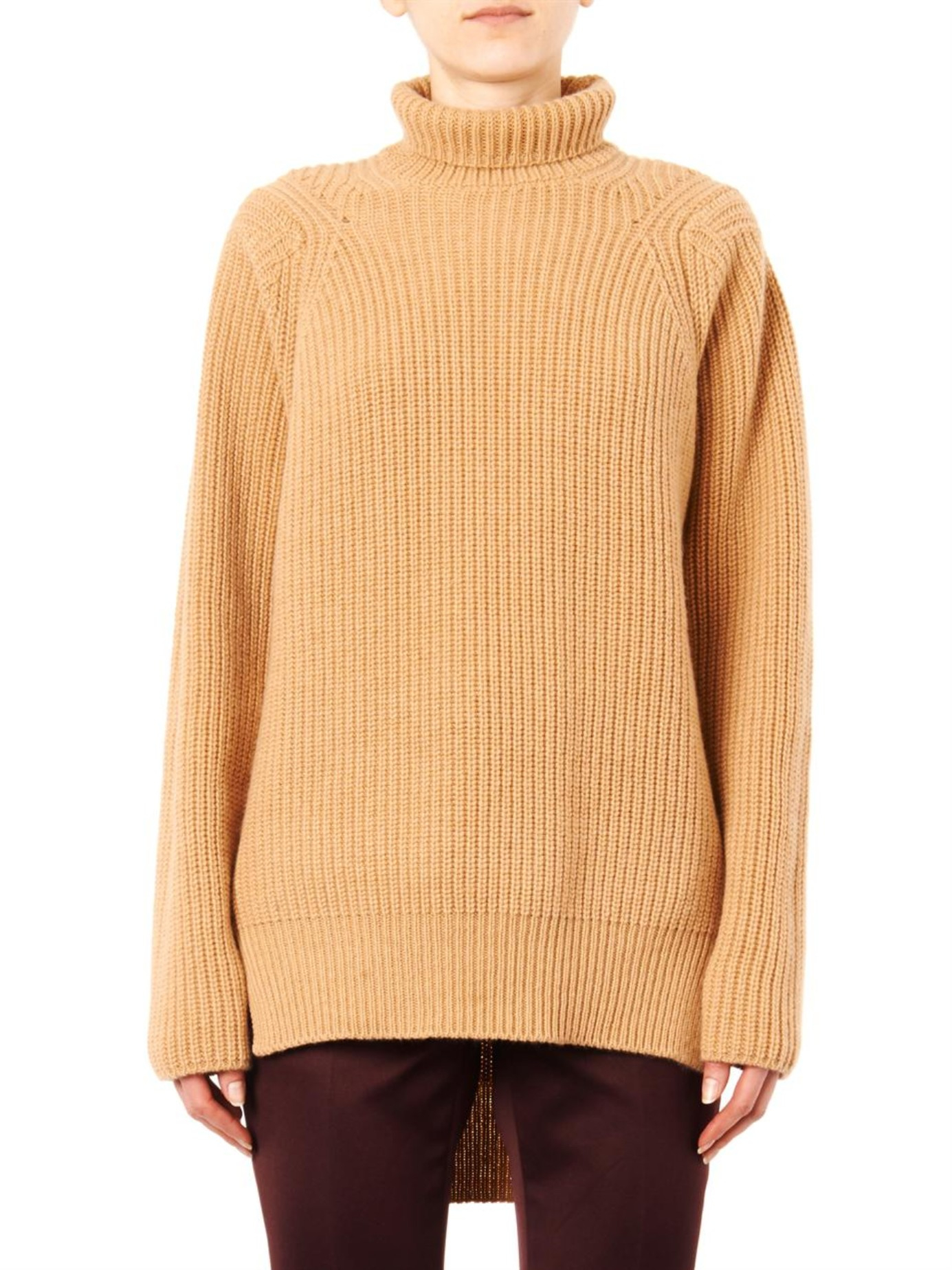 Lyst - Rochas Cashmere Roll-neck Sweater in Natural