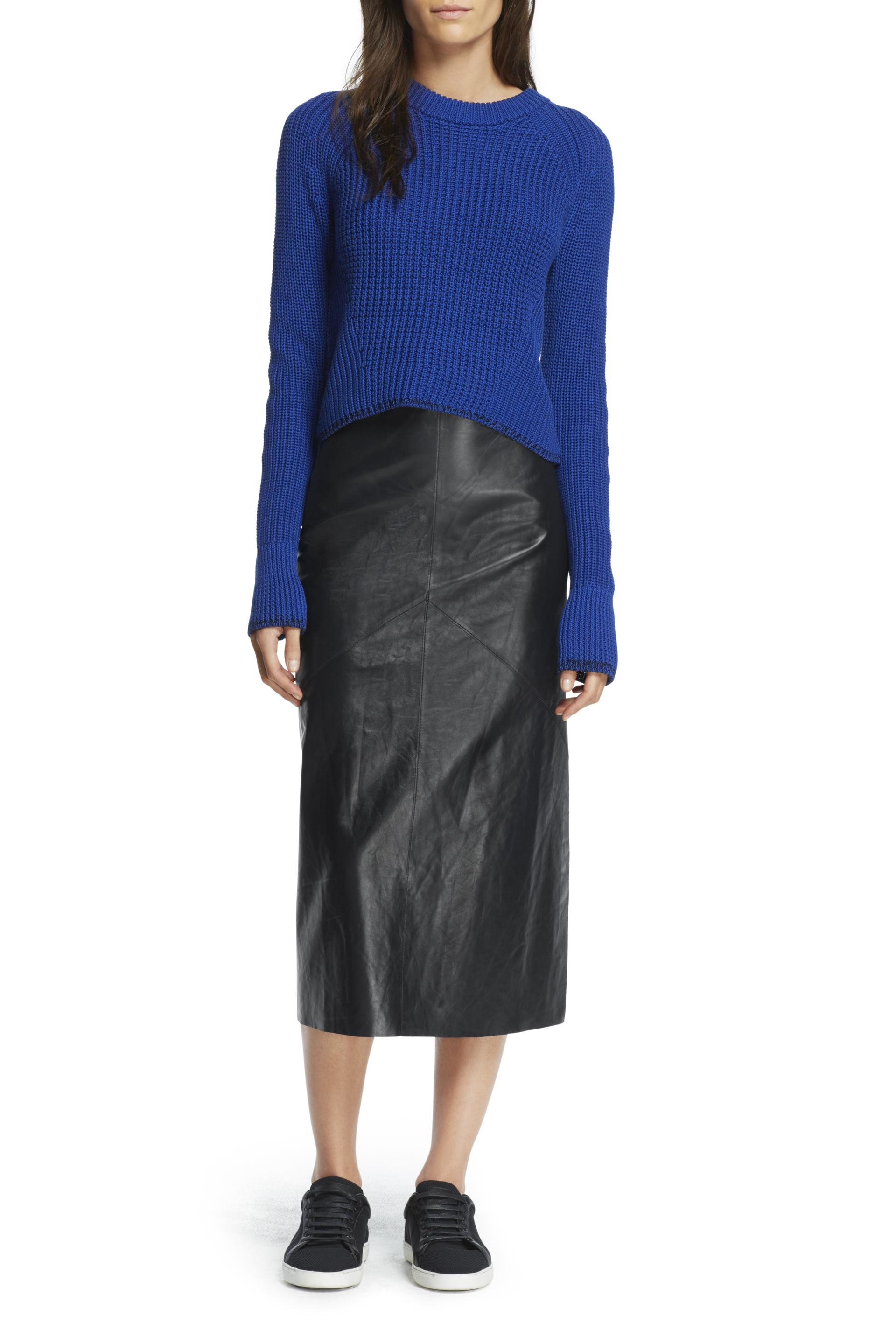 Lyst - Rag & Bone Leather Willow Skirt in Black
