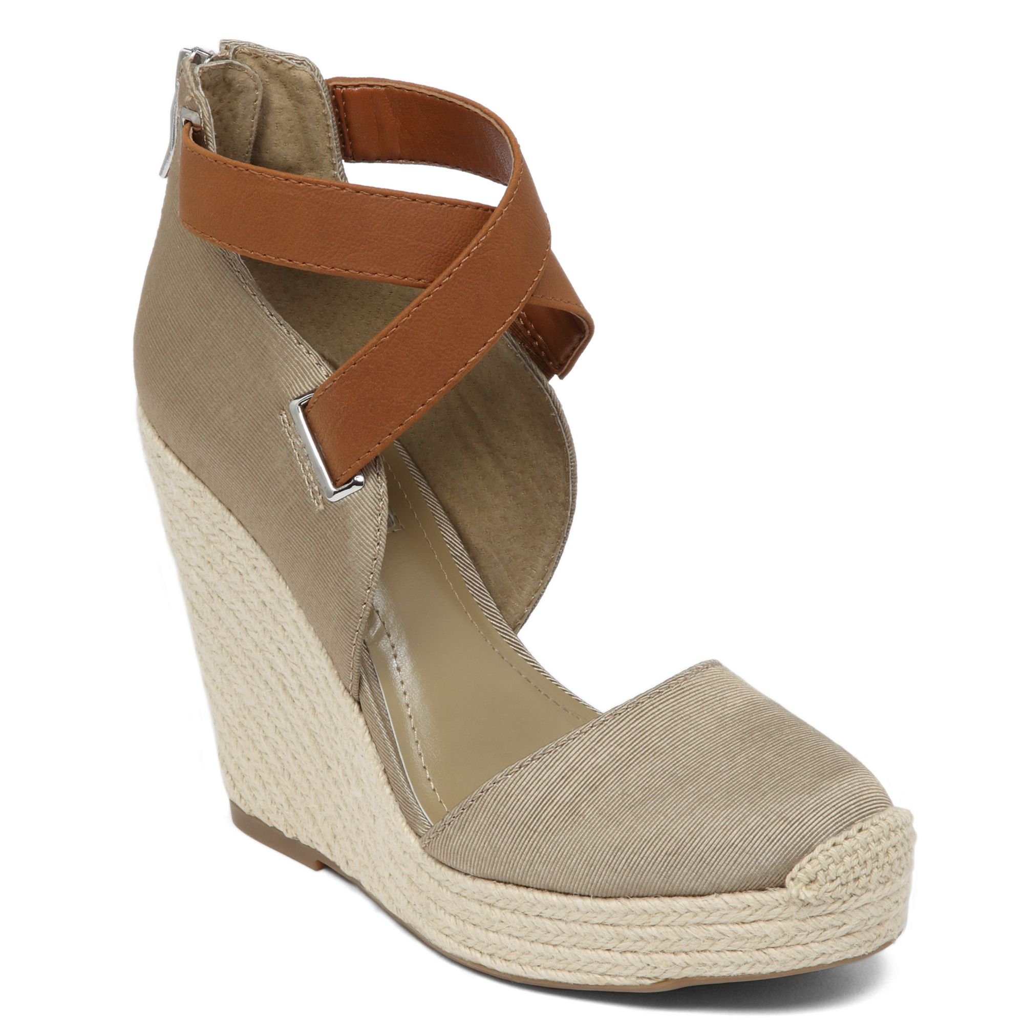 Bcbgeneration Glenda Platform Wedge Sandals in Gray (Pebble) | Lyst