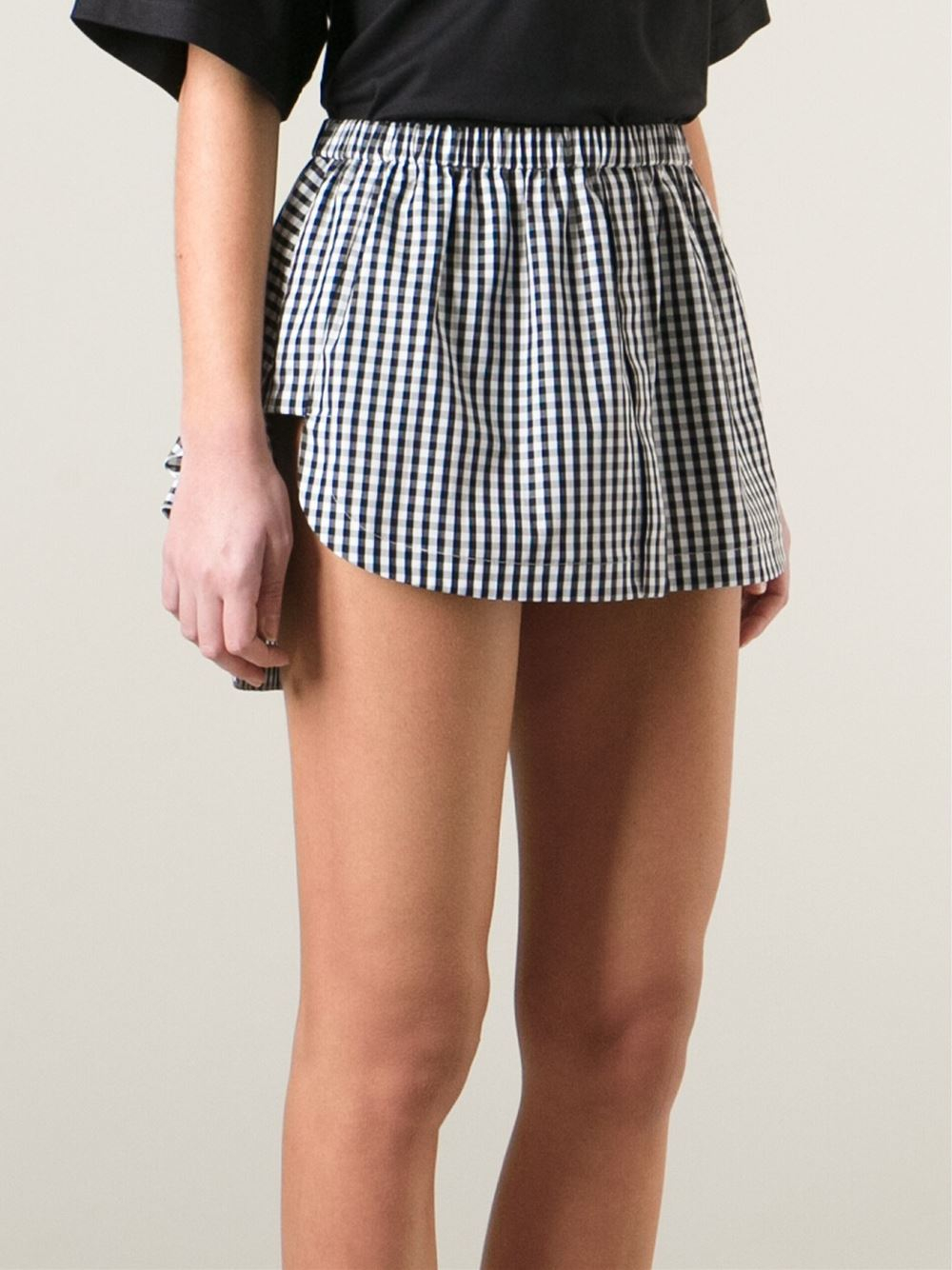 Lyst N°21 Gingham Layered Mini Skirt In Black
